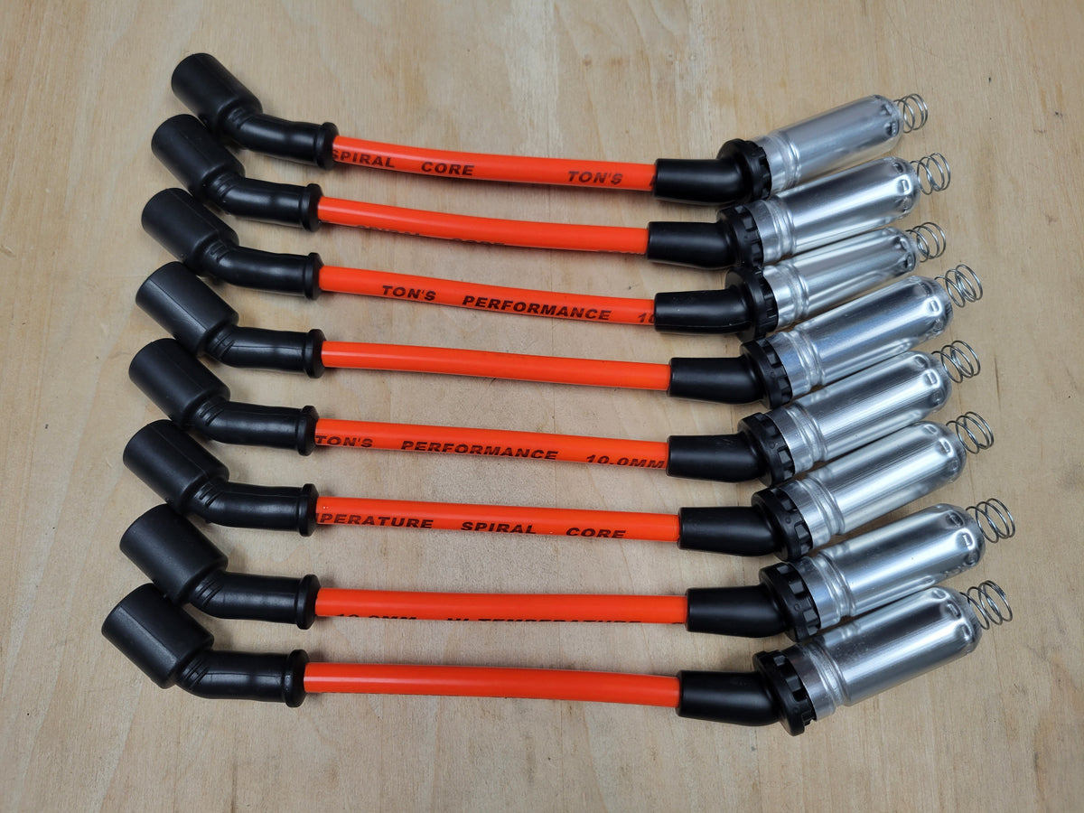 11" 10mm Spark Plug Wires Chevy LS1 VORTEC GM LS LSX LQ9 Truck 45* wit – Ton's Performance