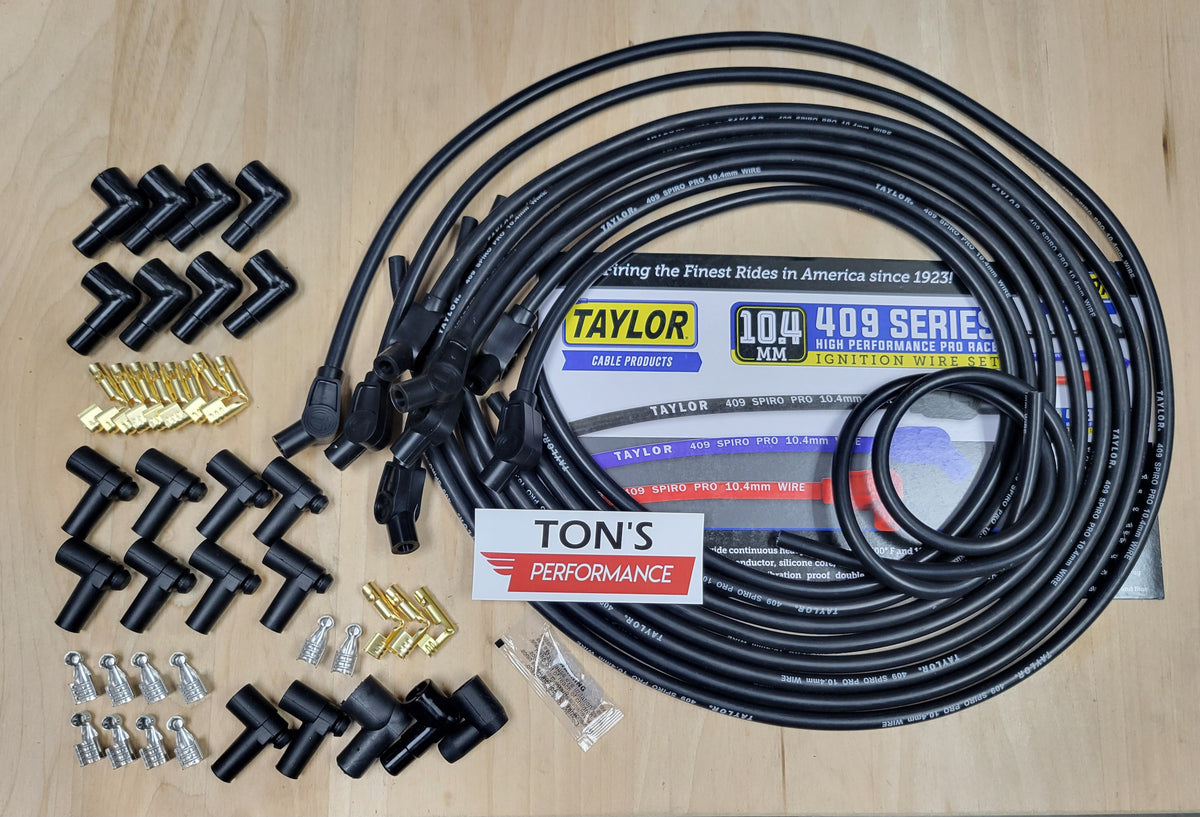 Taylor Cable Plug Wire Set 409 Pro Race 10.4mm Red Universal V8, Blue ...