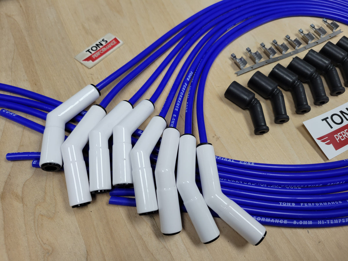Ton's Spark Plug Wires White CERAMIC BOOT UNIVERSAL LS / LT Chevy GM 4 ...