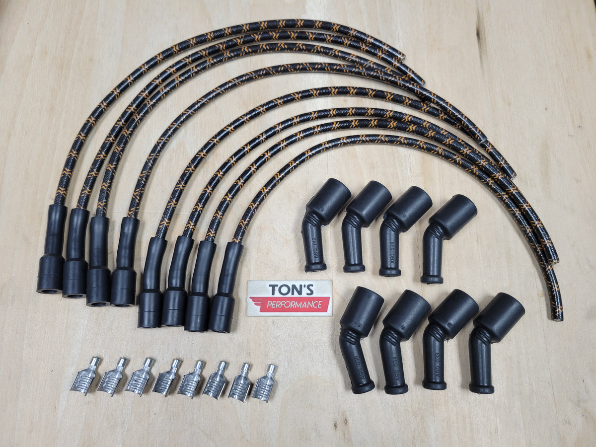 16" Chevrolet Vintage Cloth Braided Spark Plug Wires LS LSX LS1 LS LT ...