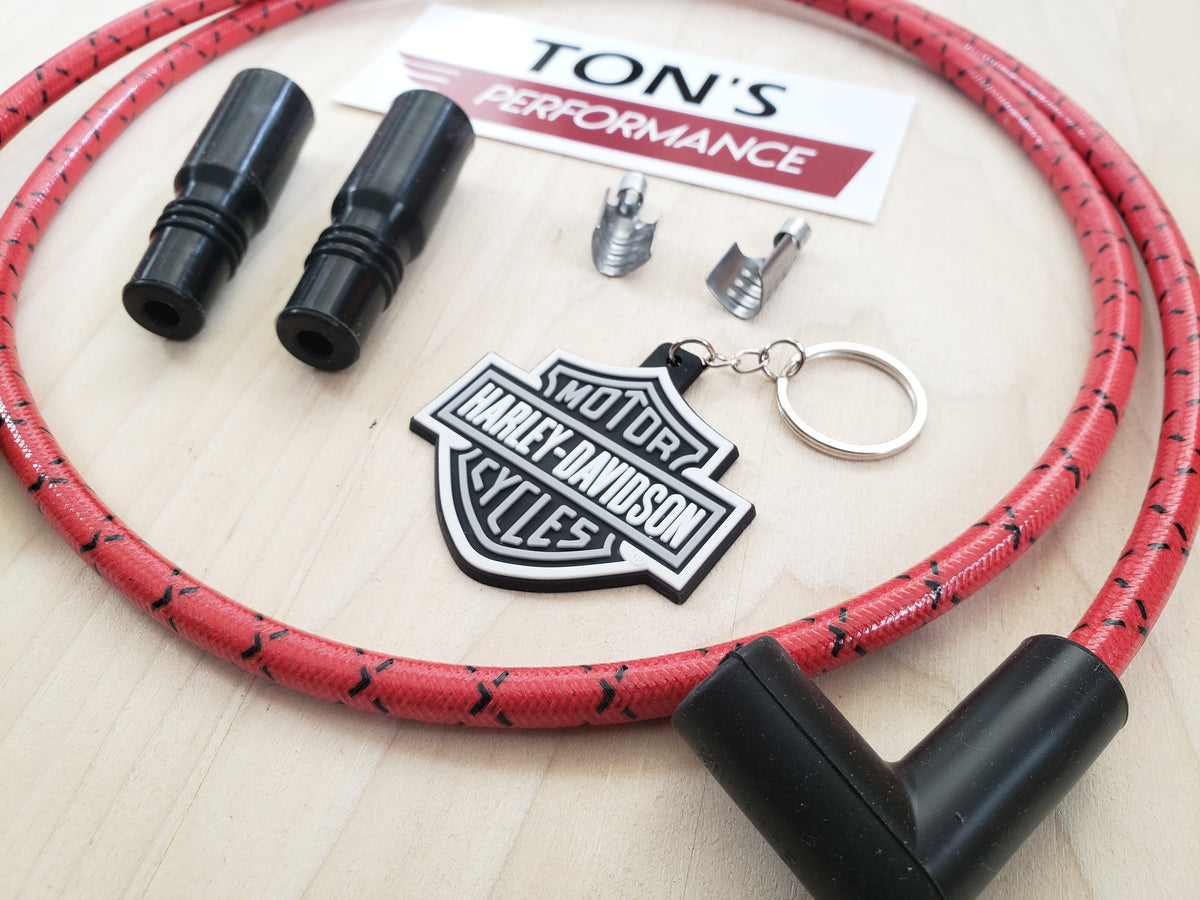 Universal 48" 8mm Suppression Core Cloth Braided Spark Plug Wire kit ...