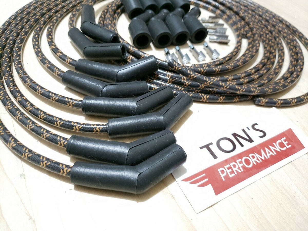 Vintage Cloth Braided Spark Plug Wires LSX LS1 LS LT SWAP Unassembled ...